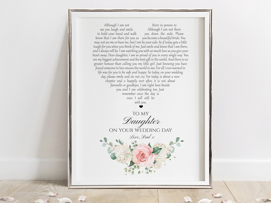 Letter From Heaven - Daughter Wedding Gift - Gift From Dad in Heaven ...
