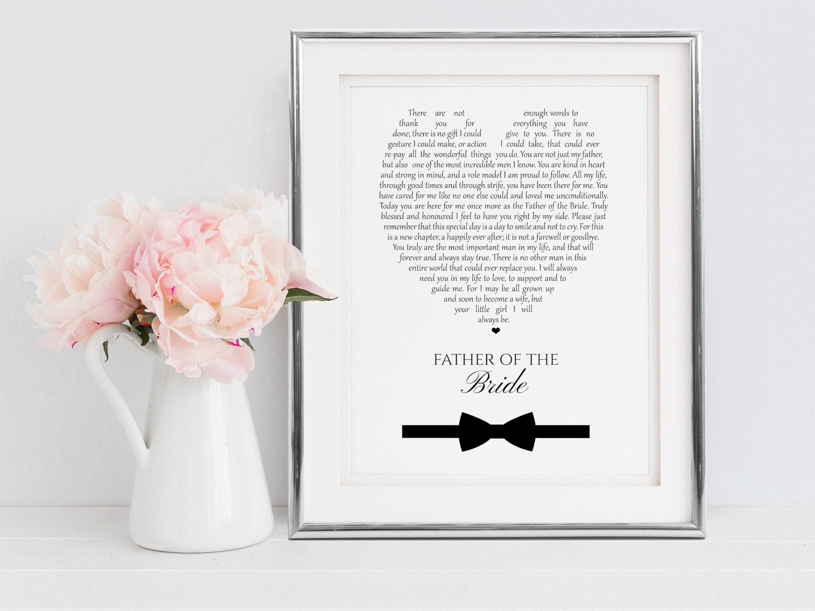 Father of the Bride Poem Print Wedding Thank You Gift | Etsy