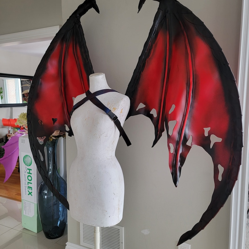 Red Gargulia Wings Black Tips With Cuts - Etsy