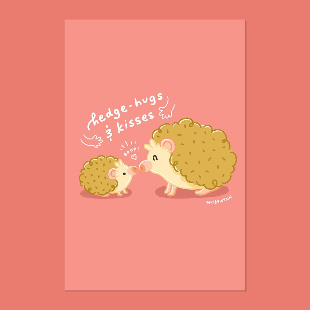 Hedgehog Mother's Day Card: Hedge-hugs and Kisses - Etsy