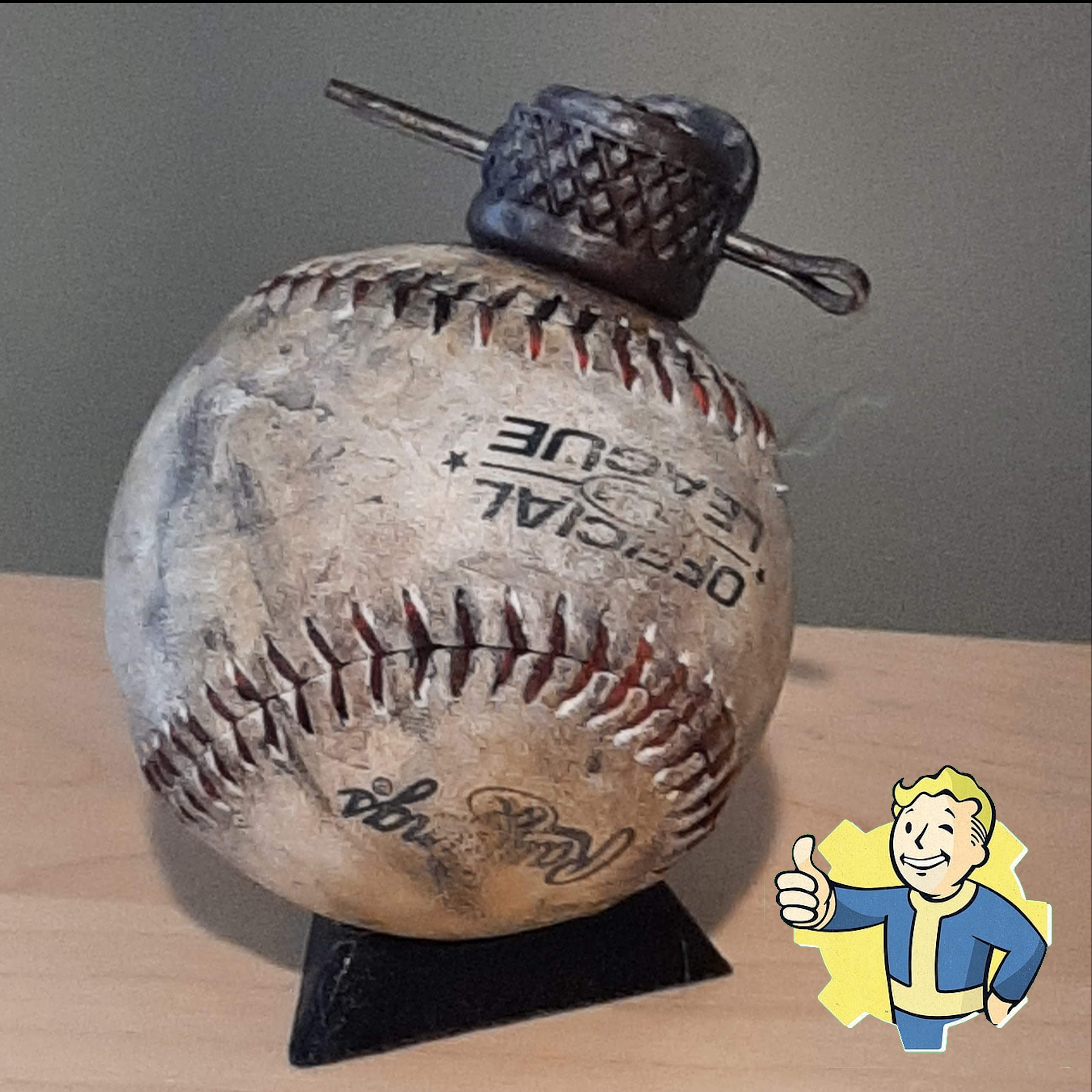 Fallout Baseball Grenade W/ Display Stand - Etsy