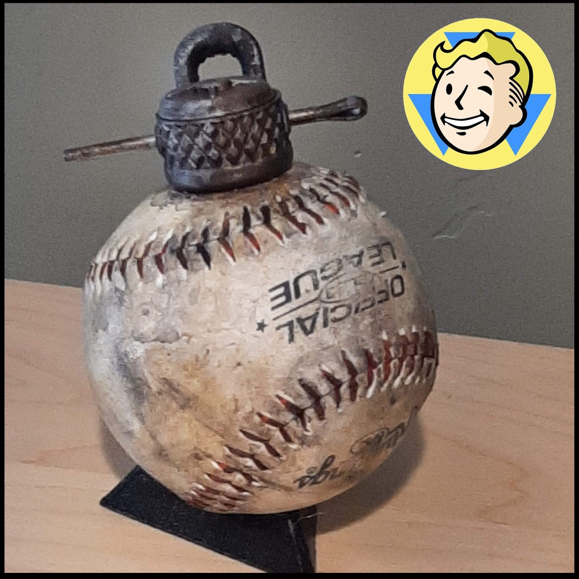 Fallout Baseball Grenade W/ Display Stand - Etsy