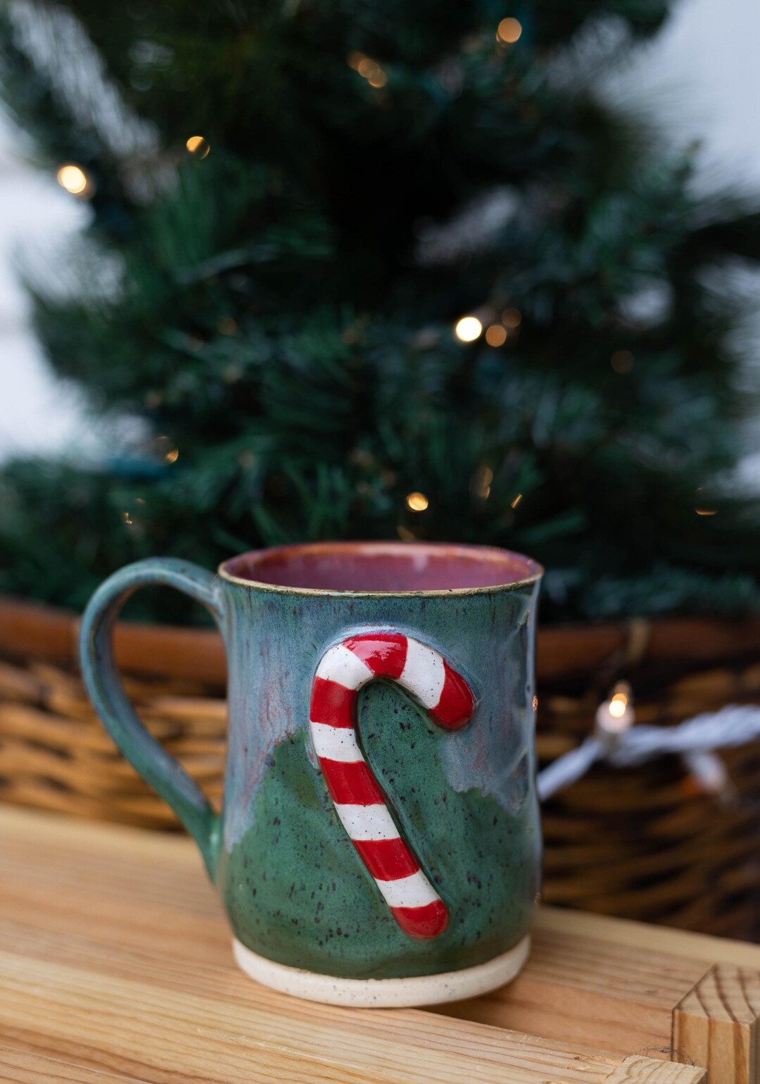 Candy Cane Drip Mug - Etsy