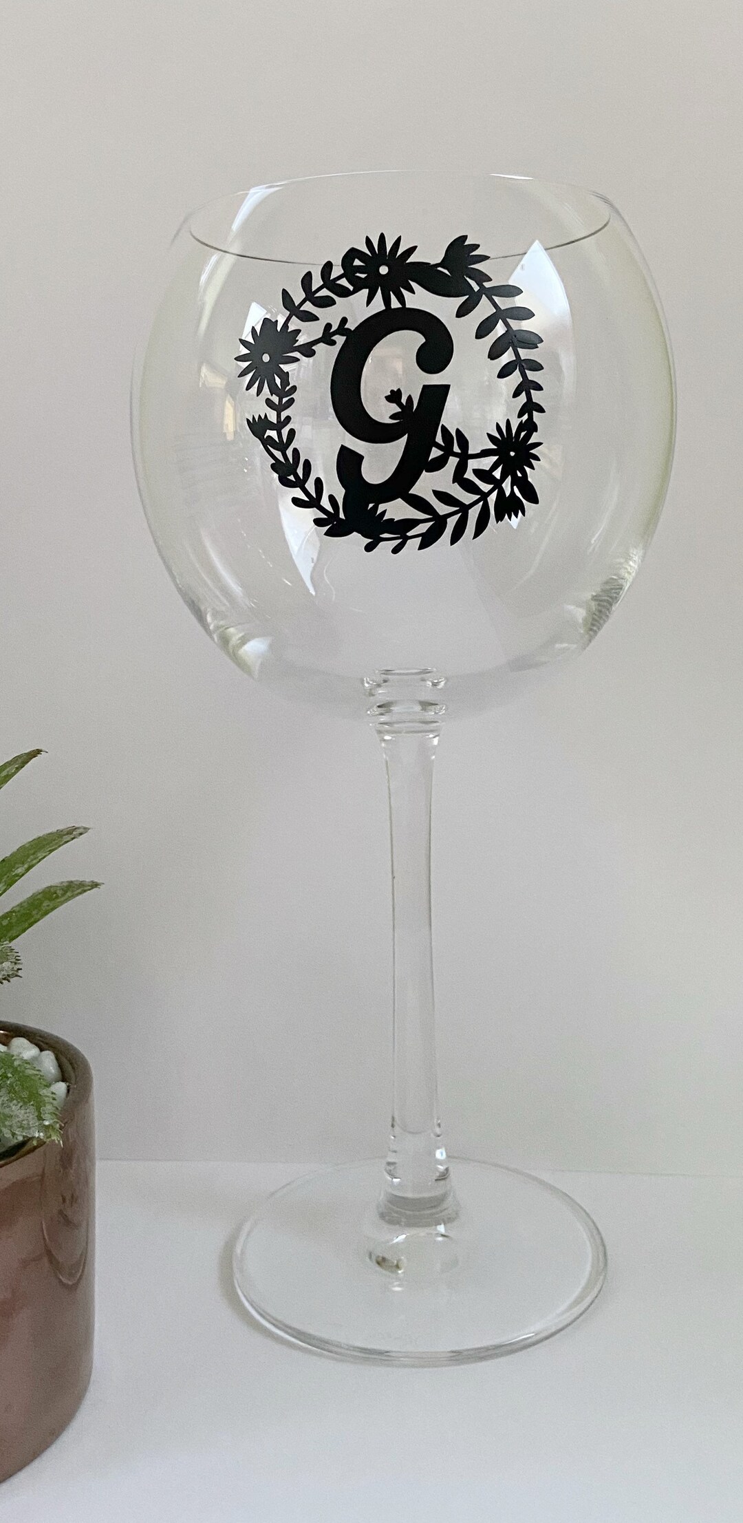 Personalised Initial Gin Balloon Glass: Copa Style Gin Lover Gift - Etsy