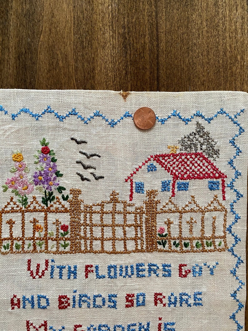 Cross-stitch Sampler/garden Verse/motto/cottagecore - Etsy