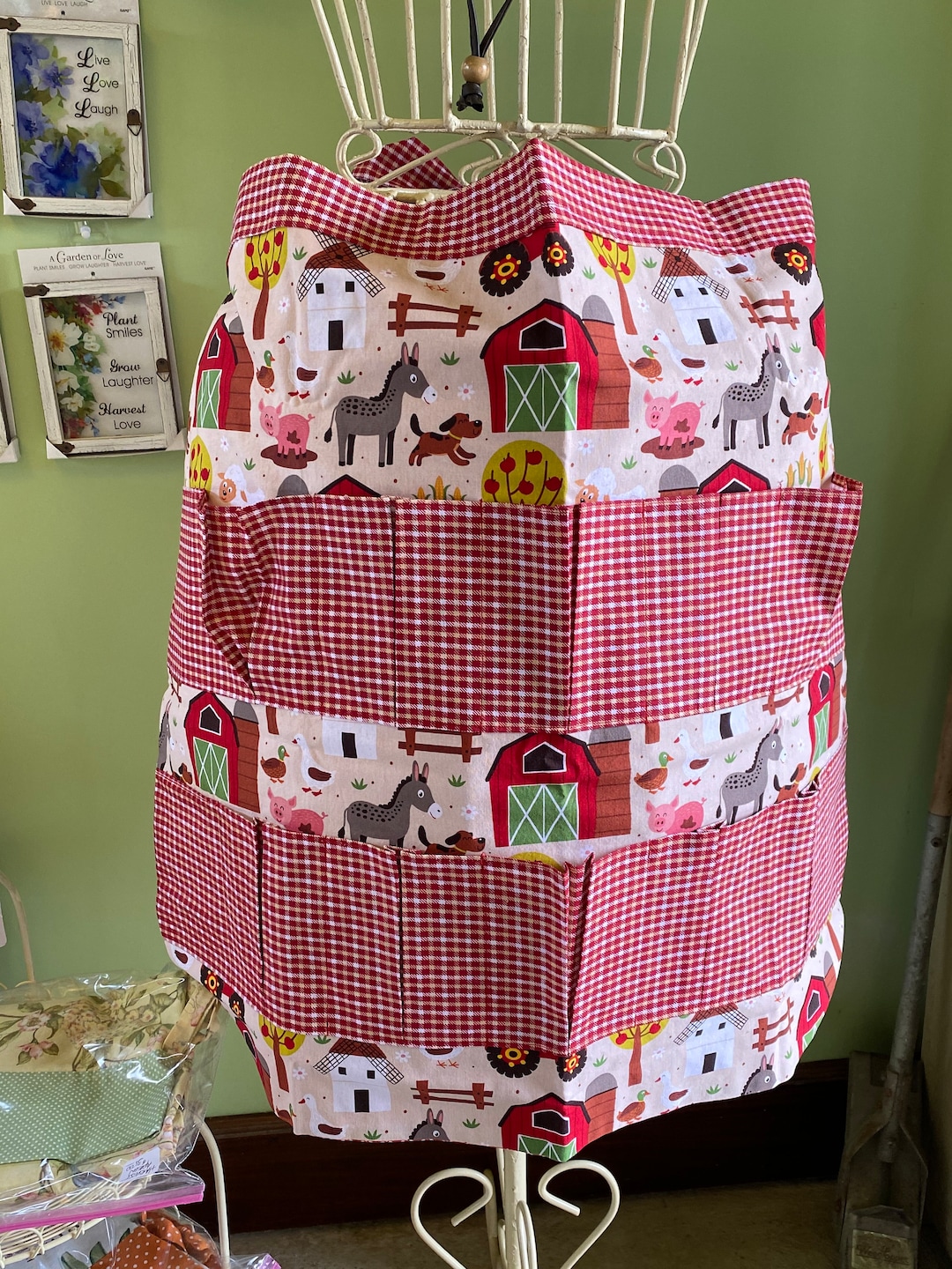 Egg-gathering Apron, Farm Apron, Half-apron - Etsy