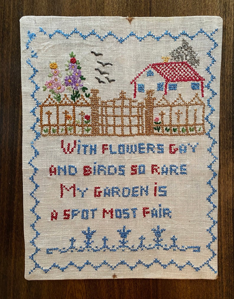 Cross-stitch Sampler/garden Verse/motto/cottagecore - Etsy