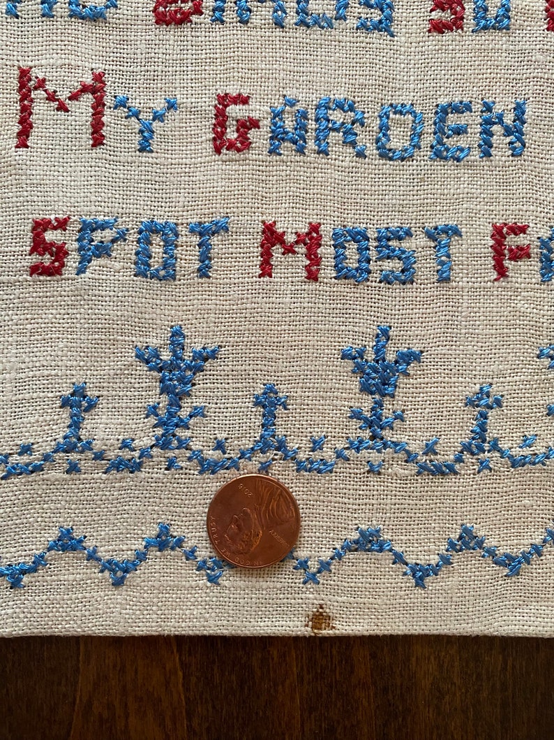 Cross-stitch Sampler/garden Verse/motto/cottagecore - Etsy