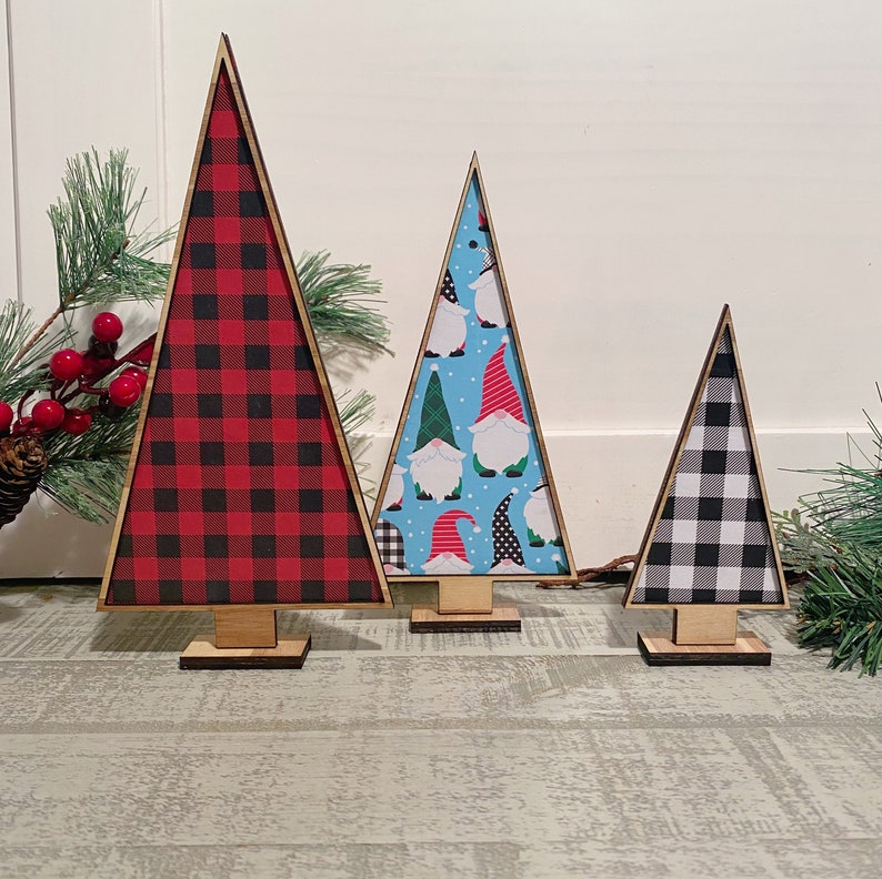 3 Standing Tree Christmas Tree SVG Digital File Holiday Decor Glowforge ...