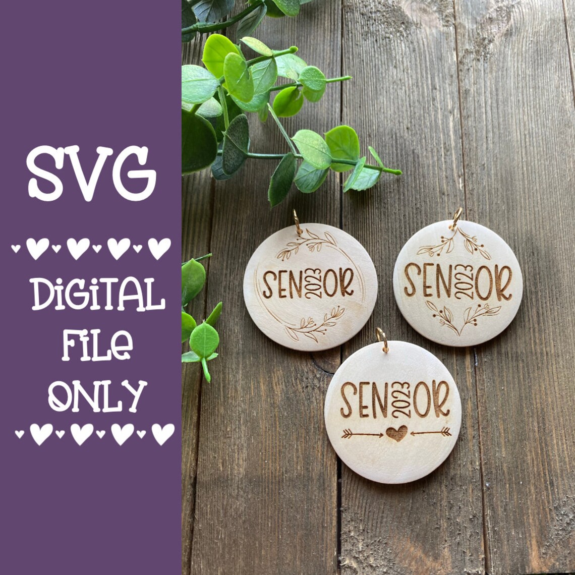 SENIOR 2023 Keychain Wristlet Design SVG Wood Pendant Digital - Etsy
