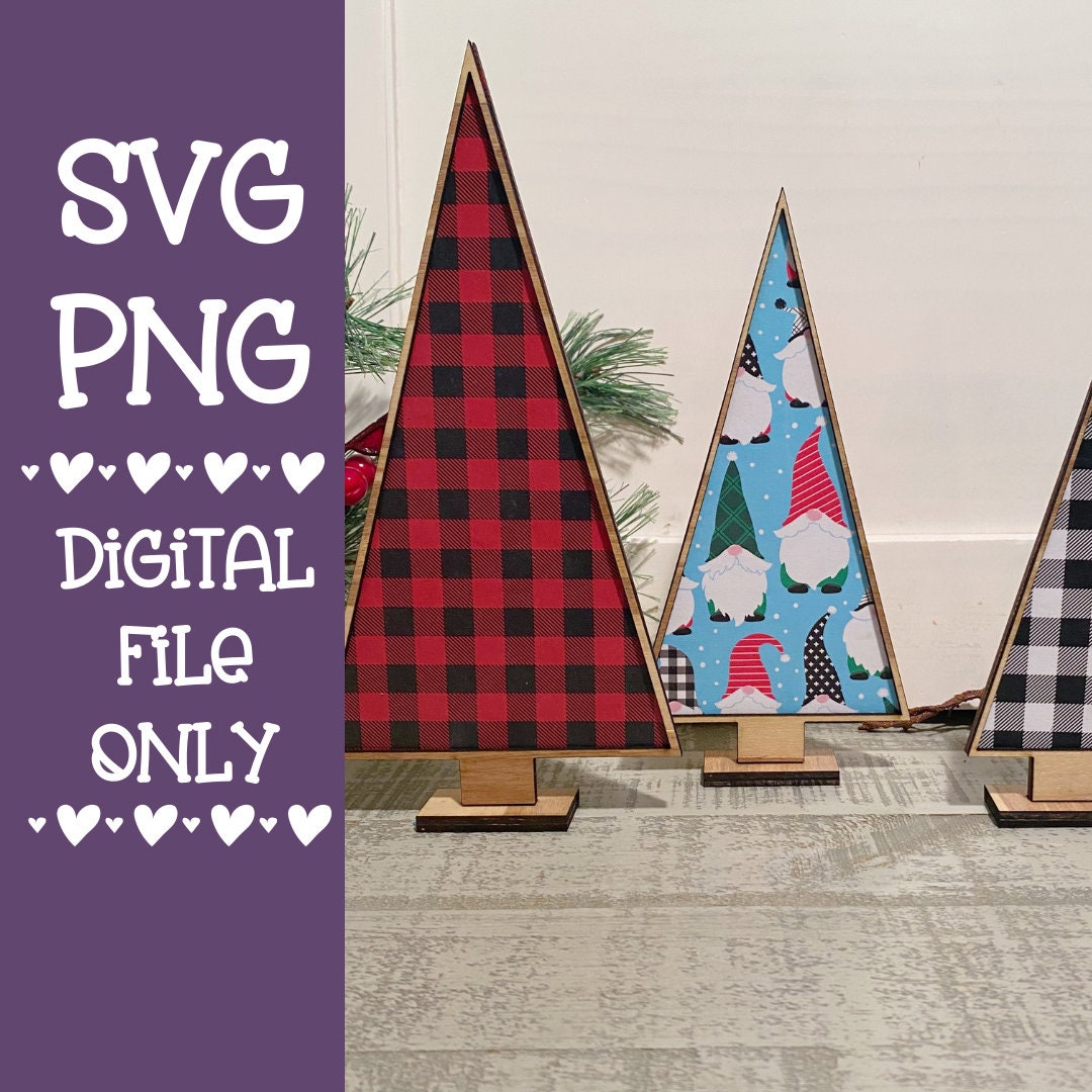 3 Standing Tree Christmas Tree SVG Digital File Holiday Decor Glowforge ...