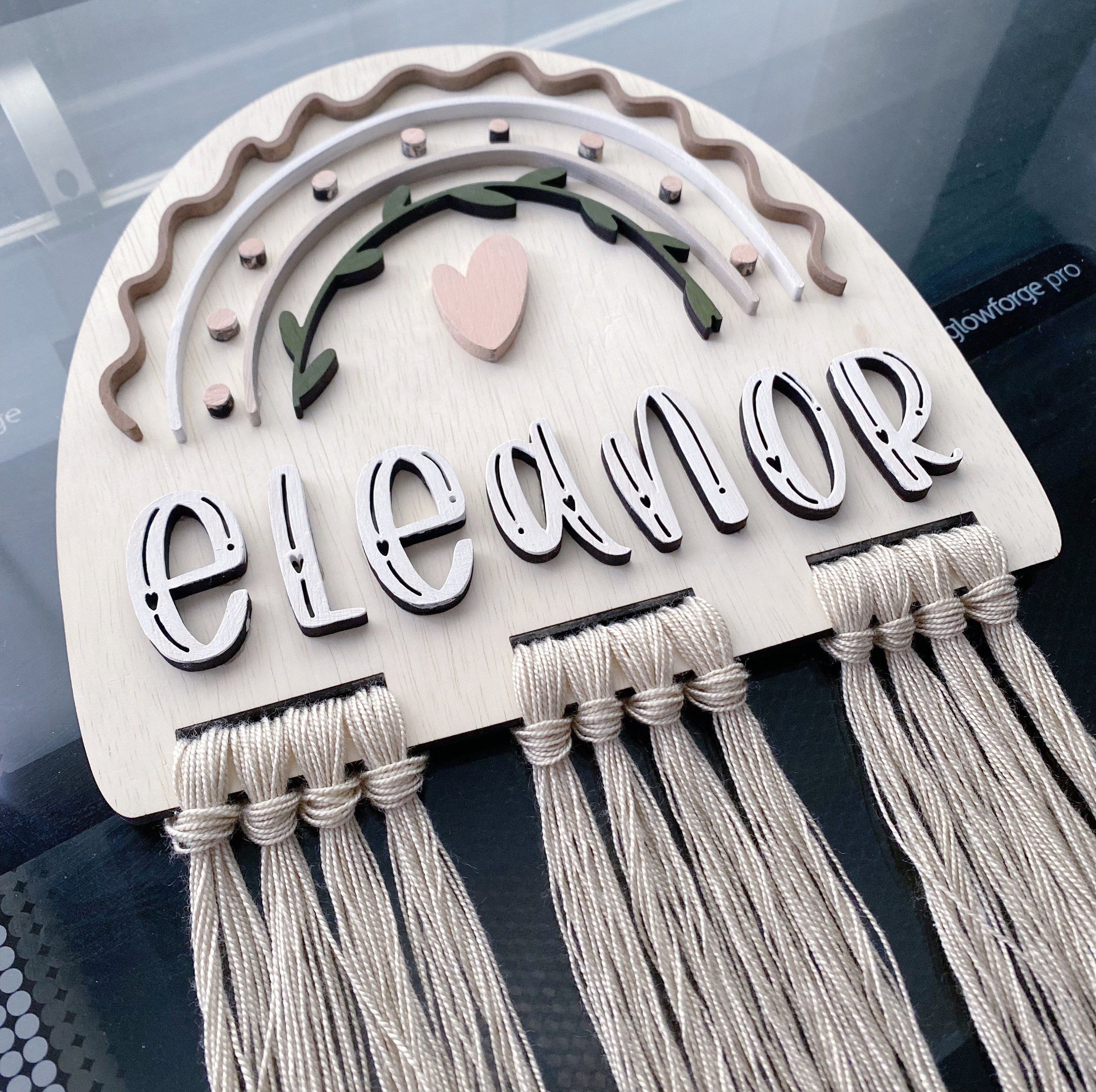 Macramé Rainbow Frame Laser Cut Digital File SVG Glowforge - Etsy
