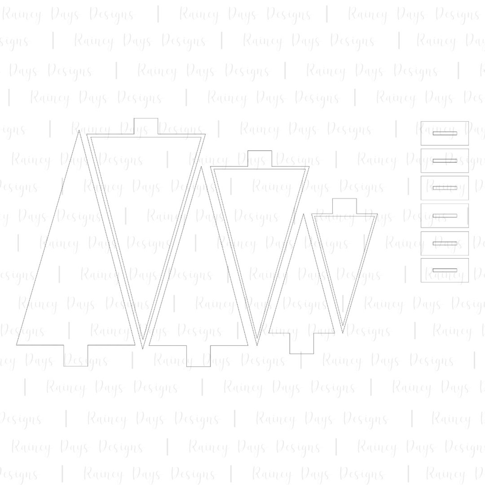 3 Standing Tree Christmas Tree SVG Digital File Holiday Decor | Etsy