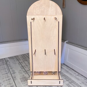 Wristlet Keychain Display Stand Tall Skinny Double Sided With Wood ...