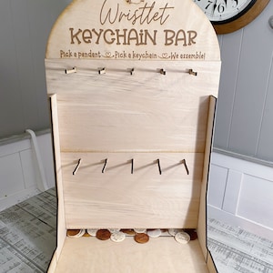 Display Stand for Wristlet Keychains Double Sided With Wood Pendant ...