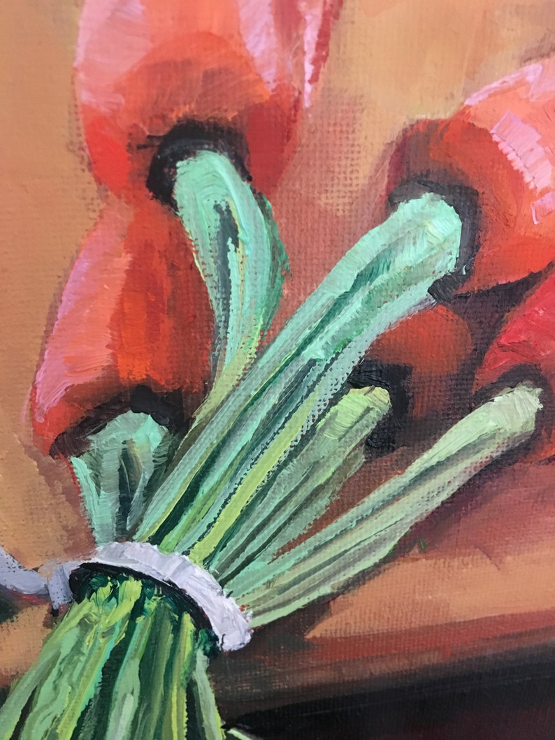 Vegetable Art, Carrot Oil Painting on Canvas, Kitchen Art, Bright ...