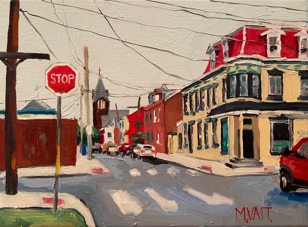 Urban Oil Painting on Canvas, Cityscape Painting, City Painting, Street ...