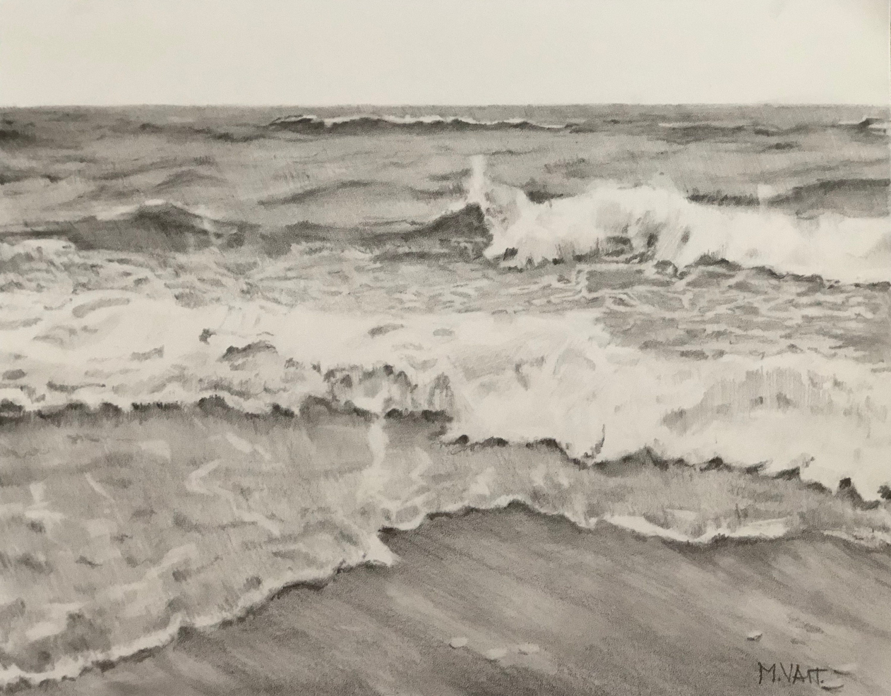 Ocean Pencil Drawing