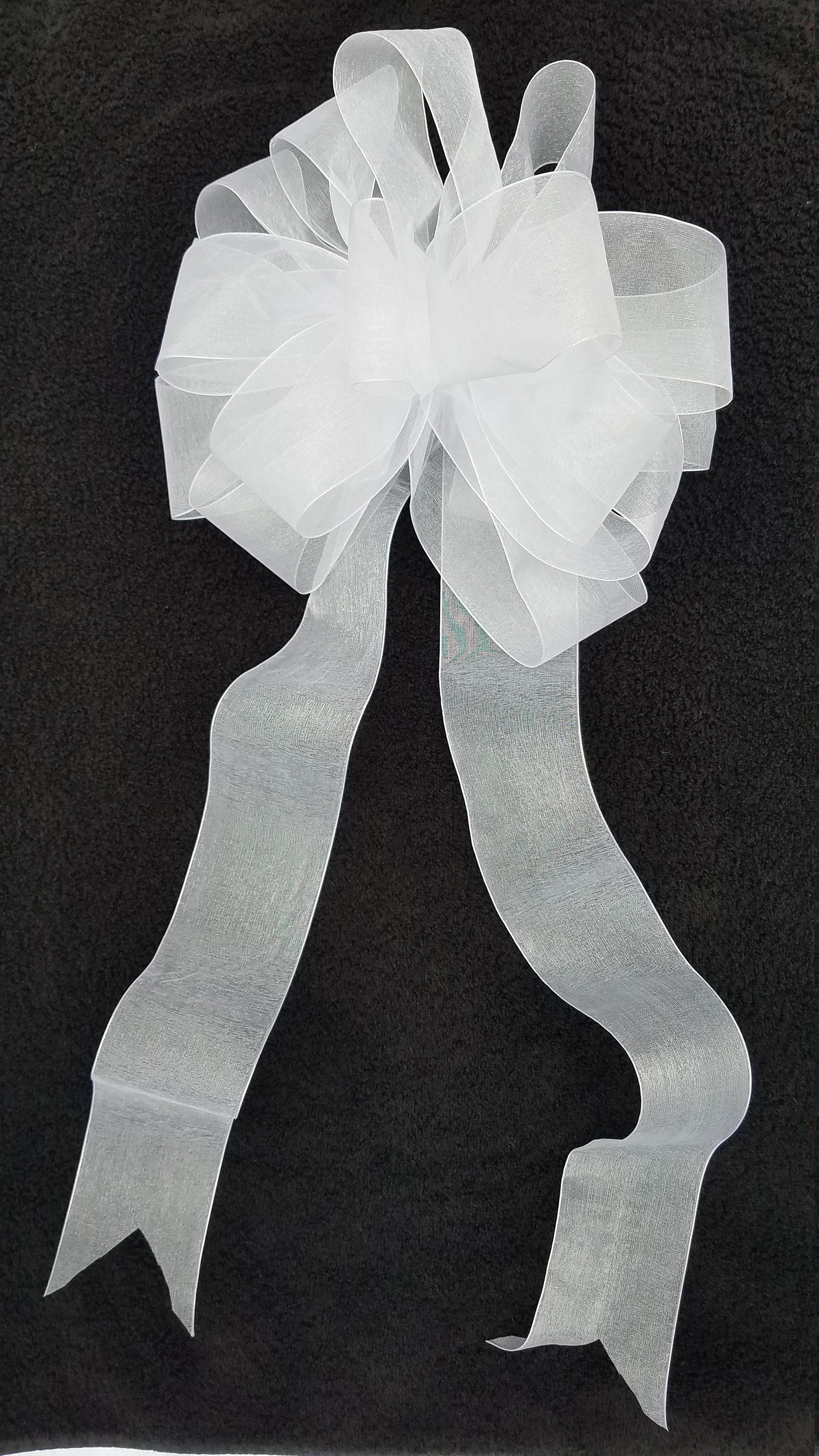 6 Wedding Bows - BULK DISCOUNTED PACKAGE of Six (6) White Bows: Organza ...