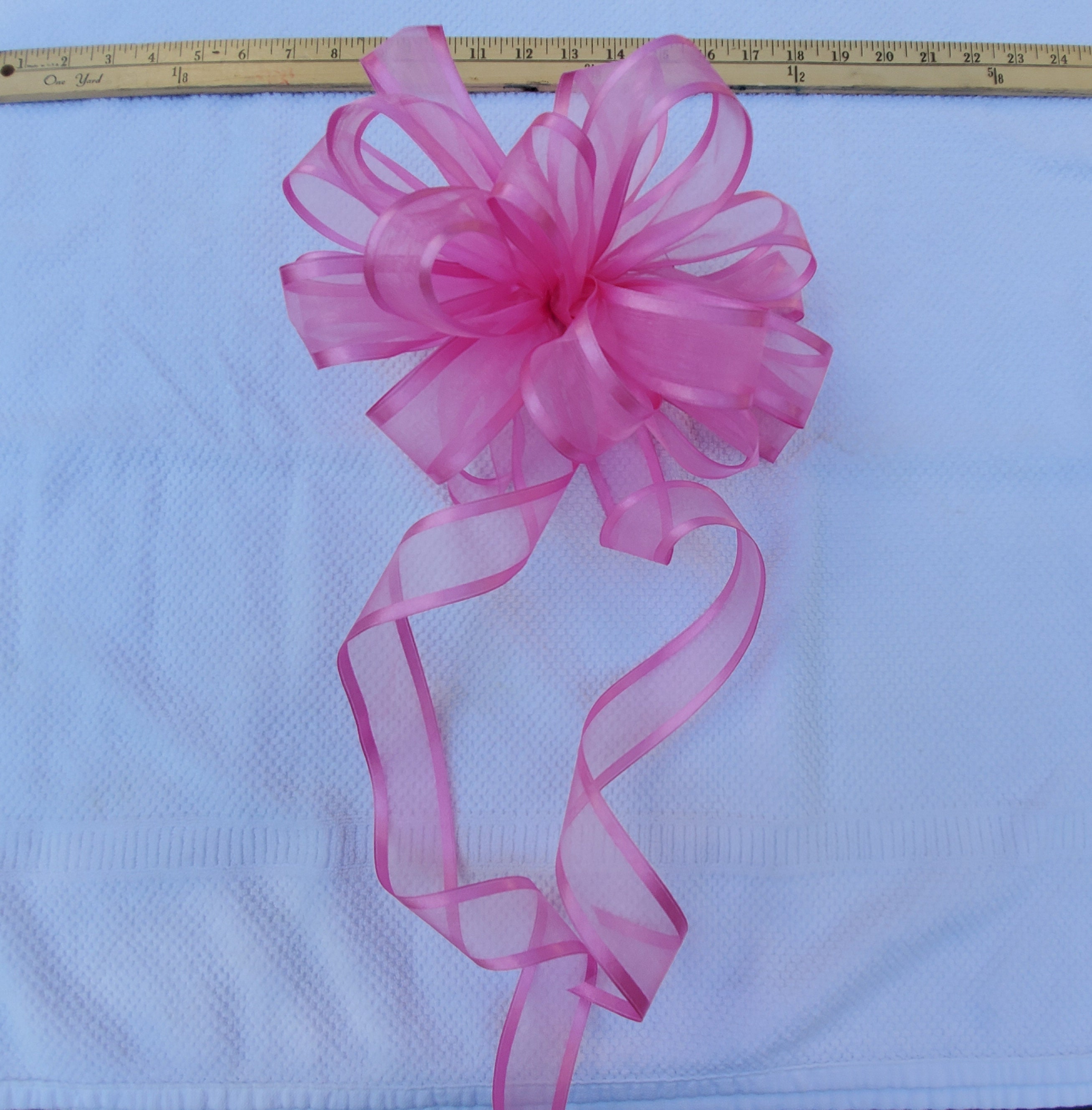 Satin Edge Sheer Bow Shown in Pink Azalea ~ Available in Other Colors ...