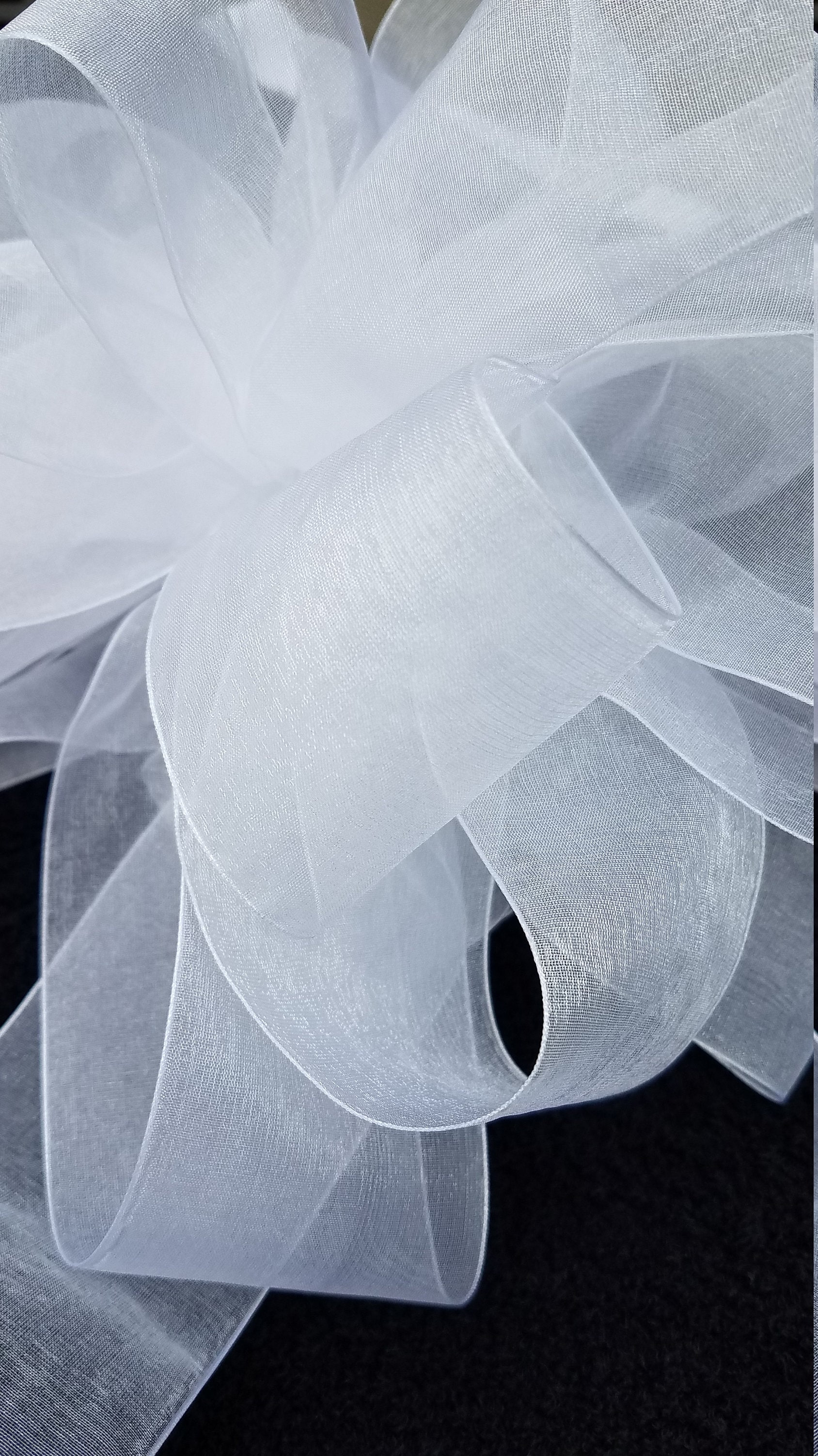 6 Wedding Bows - BULK DISCOUNTED PACKAGE of Six (6) White Bows: Organza ...
