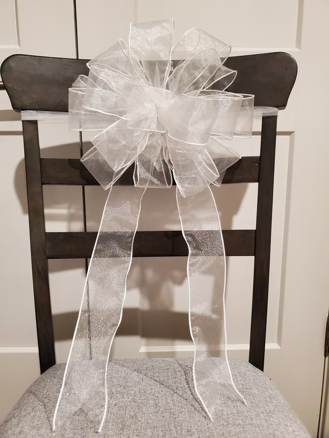 6 Wedding Bows - BULK DISCOUNTED PACKAGE of Six (6) White Bows: Organza ...