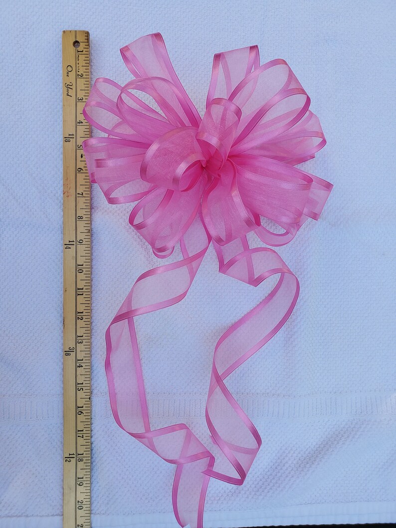 Satin Edge Sheer Bow Shown in Pink Azalea ~ Available in Other Colors ...