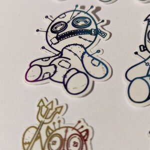 Cute Fun Voodoo, Foil Stickers, Set of 12, Various Colours Available ...