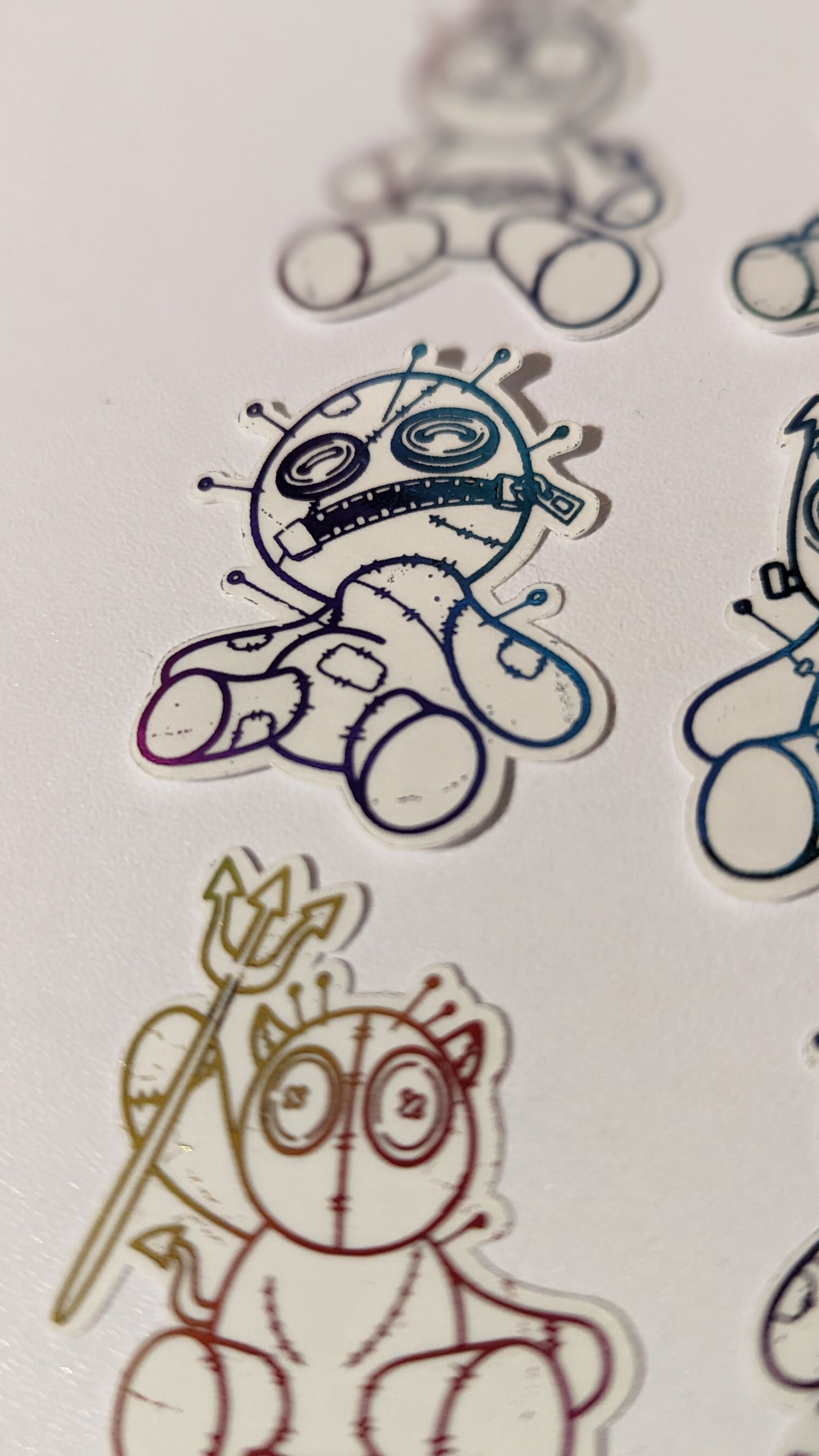 Cute Fun Voodoo, Foil Stickers, Set of 12, Various Colours Available ...