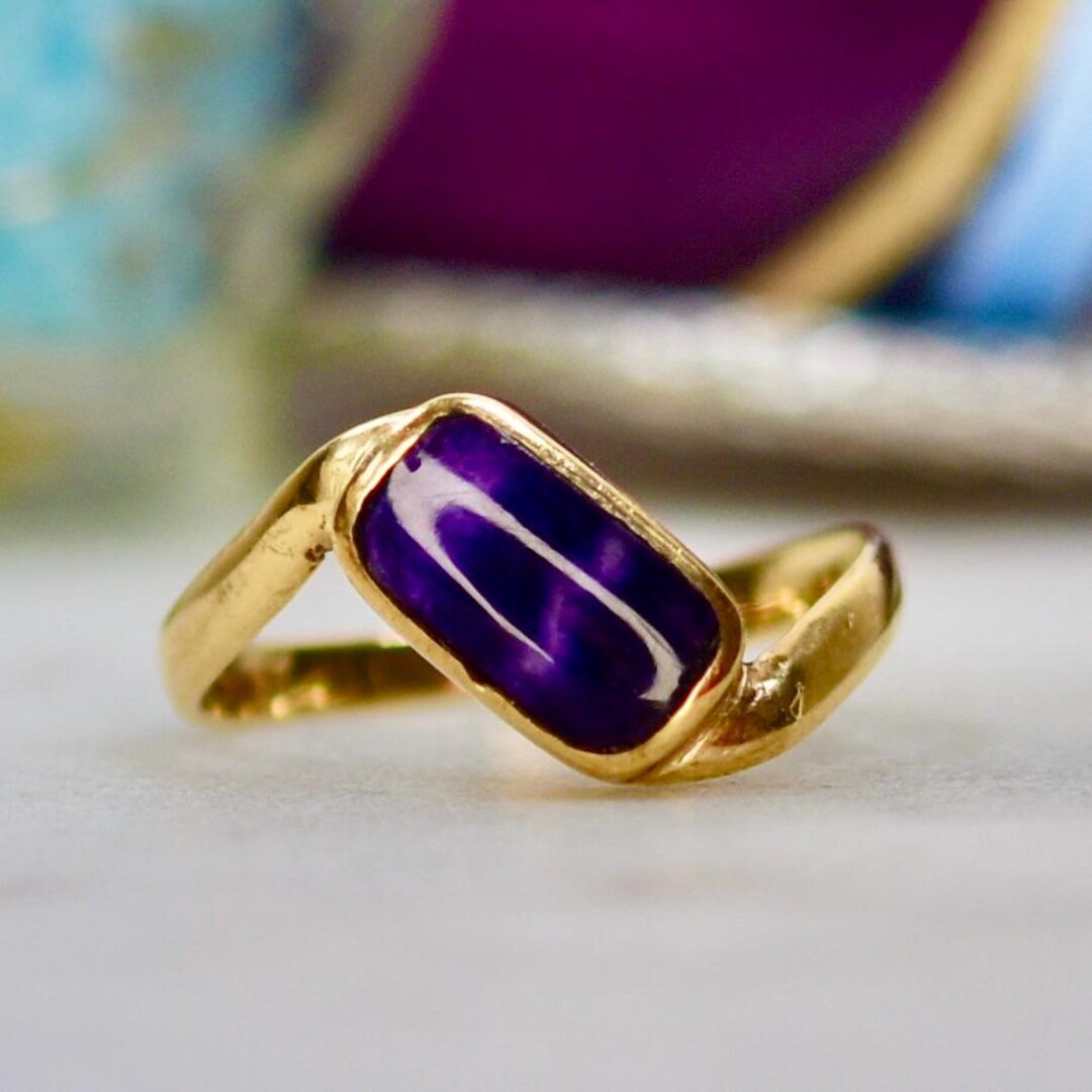 Blue John Ring in 9ct Gold - Etsy
