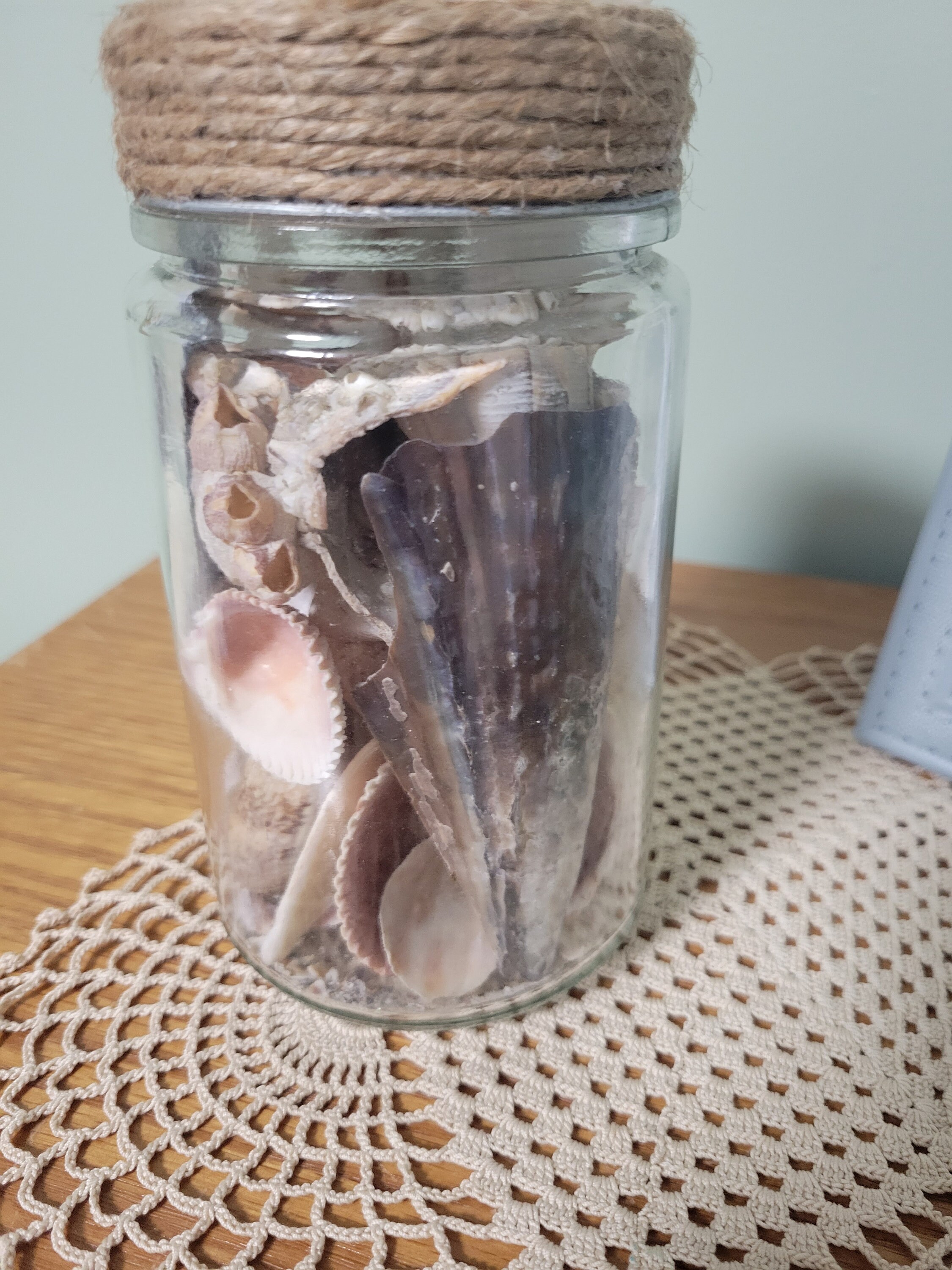 Upcycled Jar Filled With Shells, Beach Comber Treasures of the Sea in ...