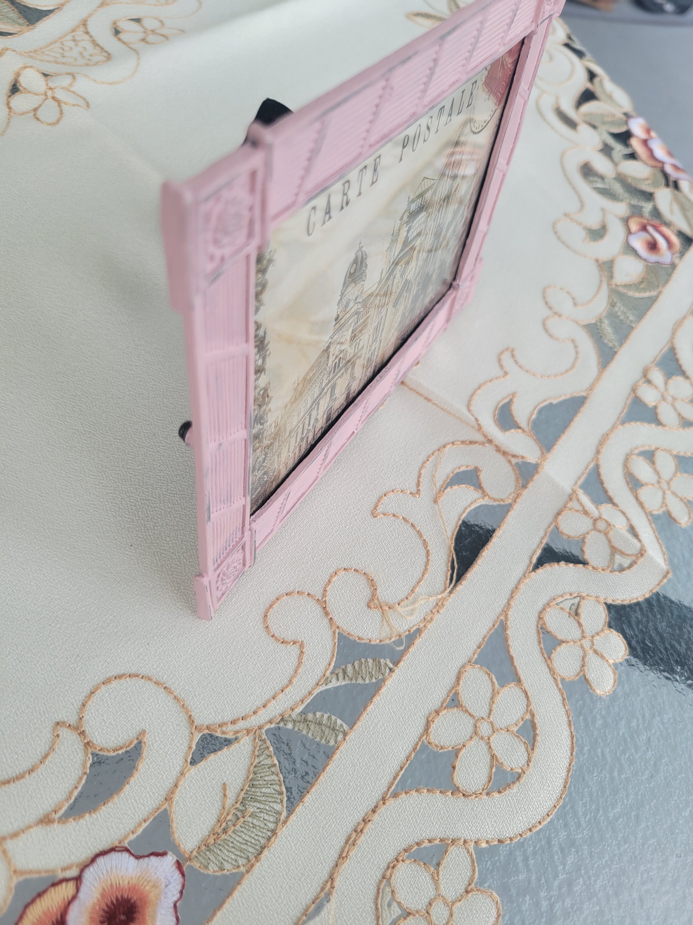 Upcycled RAJ Collection Picture Frame, Ballet Pink Painted on Silver ...