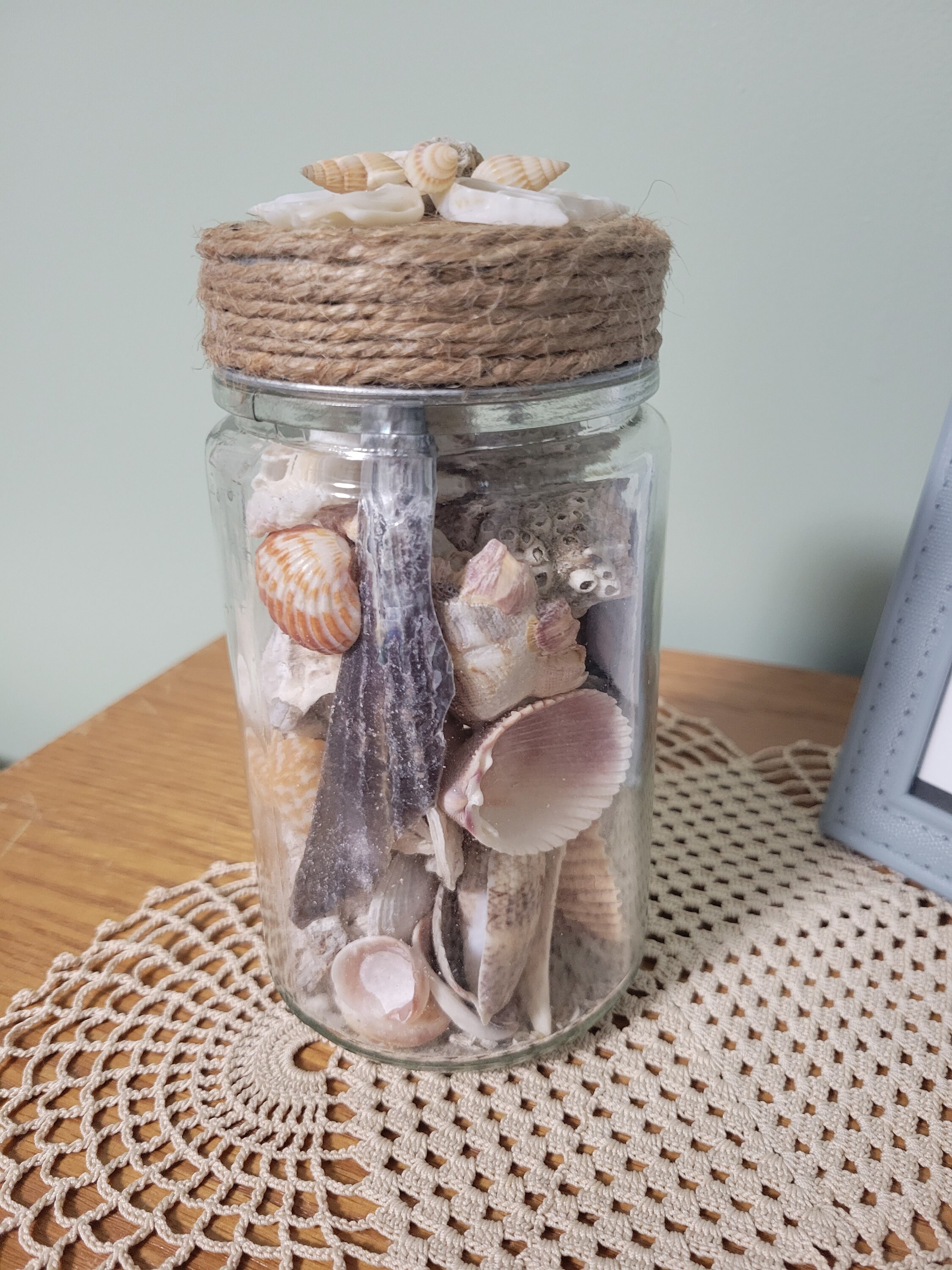 Upcycled Jar Filled With Shells, Beach Comber Treasures of the Sea in ...