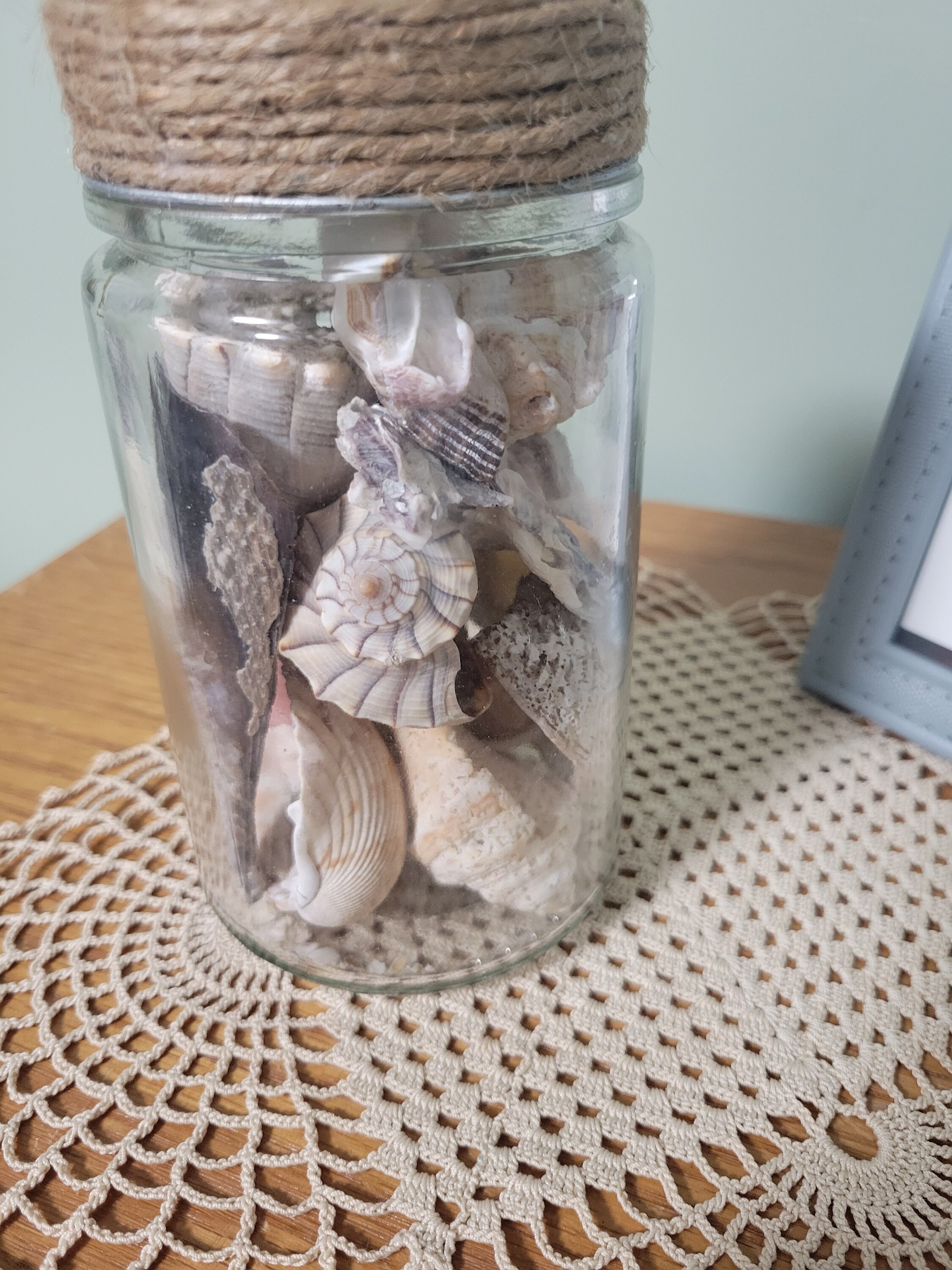 Upcycled Jar Filled With Shells, Beach Comber Treasures of the Sea in ...