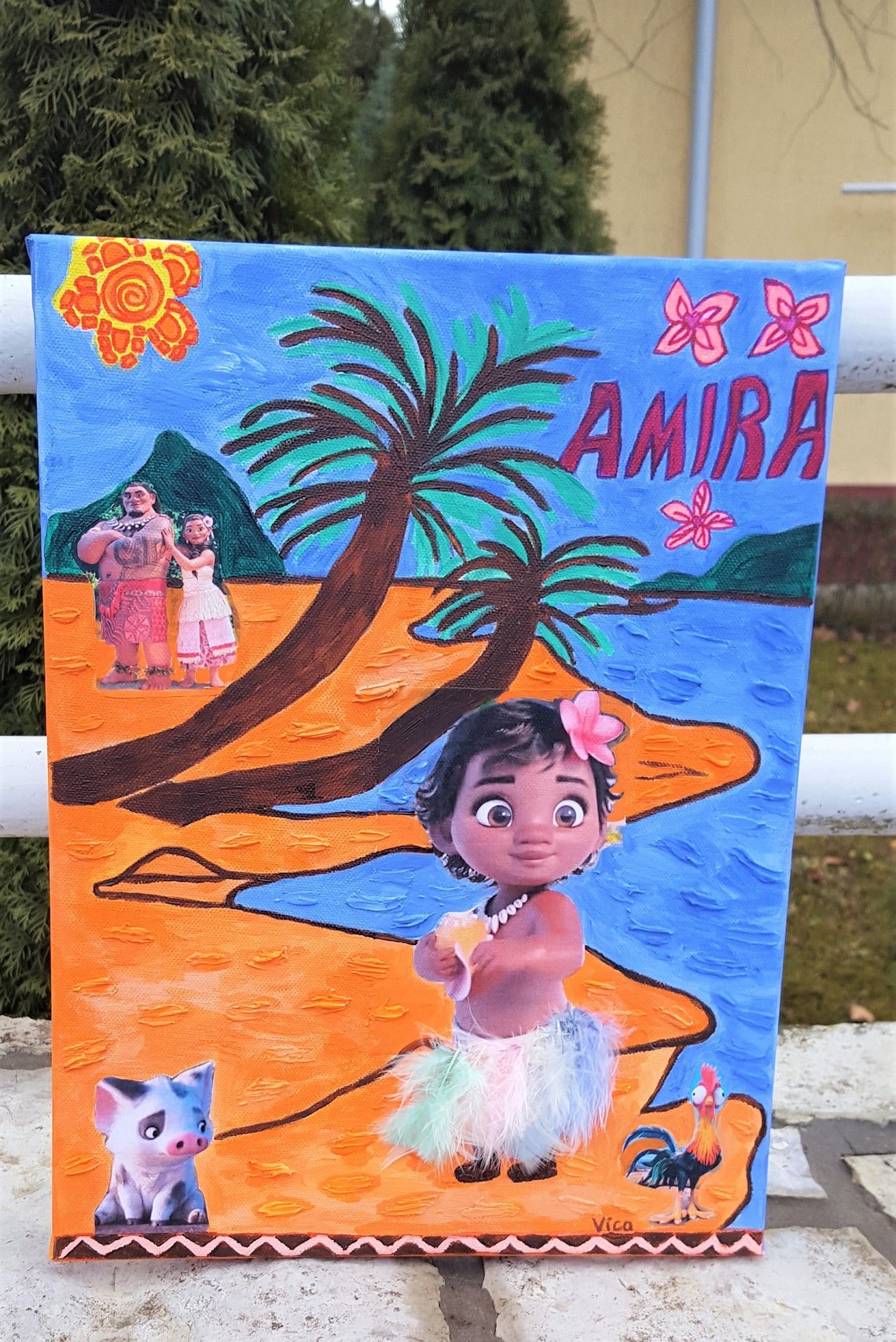 Personalised Disney Wall Art Canvas Disney Moana Painting - Etsy