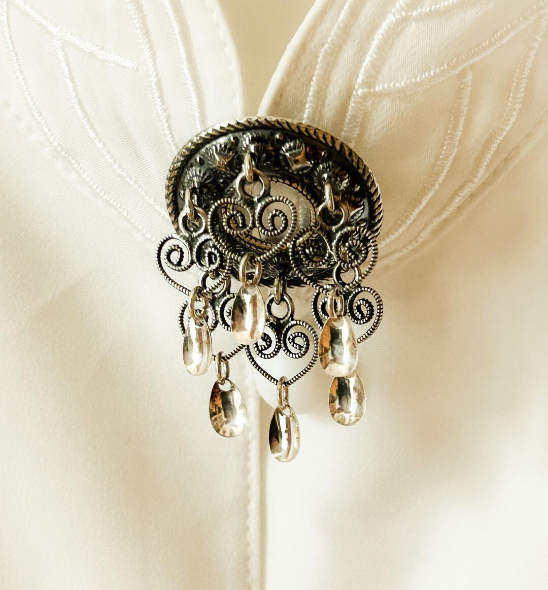 Vintage Norwegian 925 Sterling Silver Solje Brooch, Filigree Heart ...
