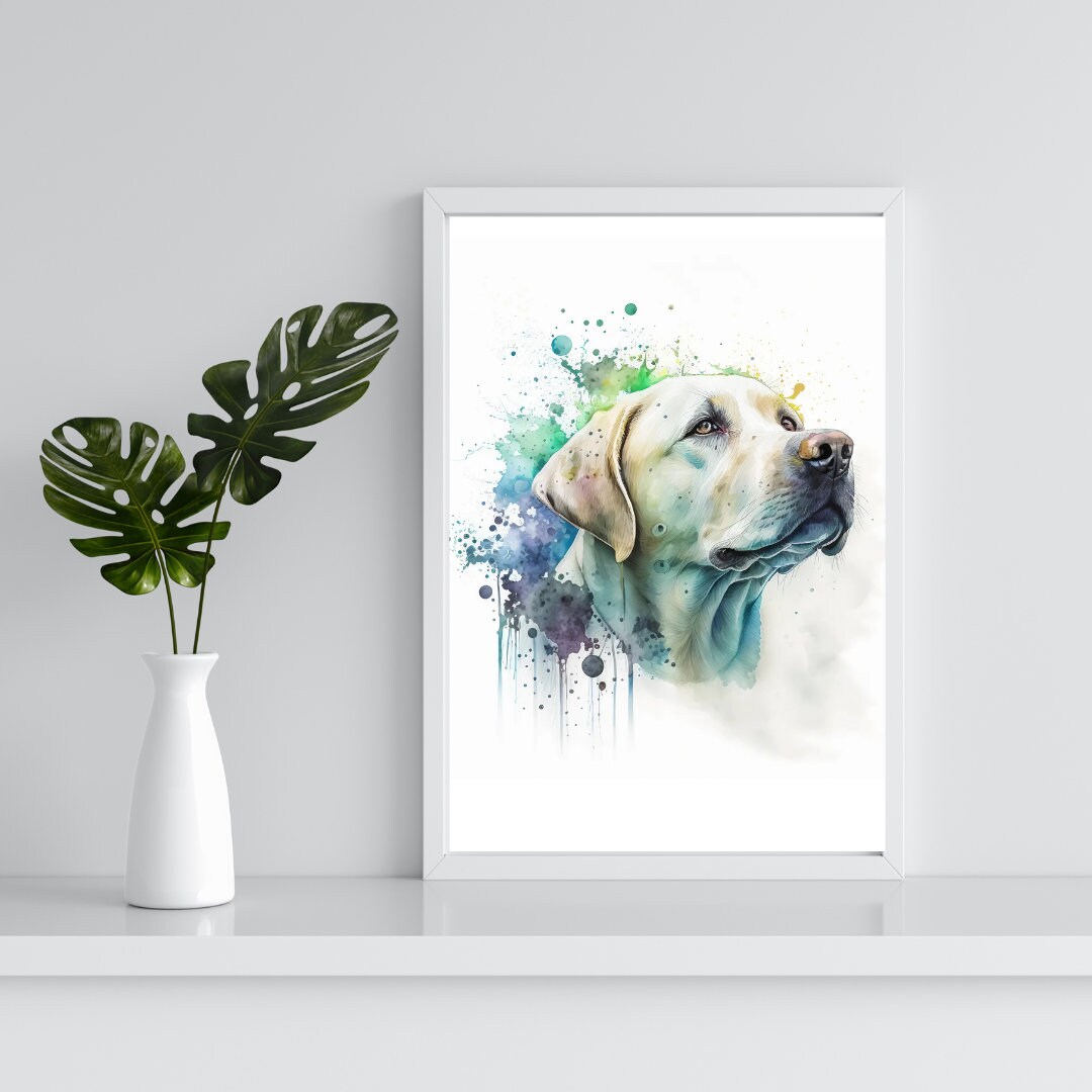Labrador Dog Poster in Watercolour Style - Etsy