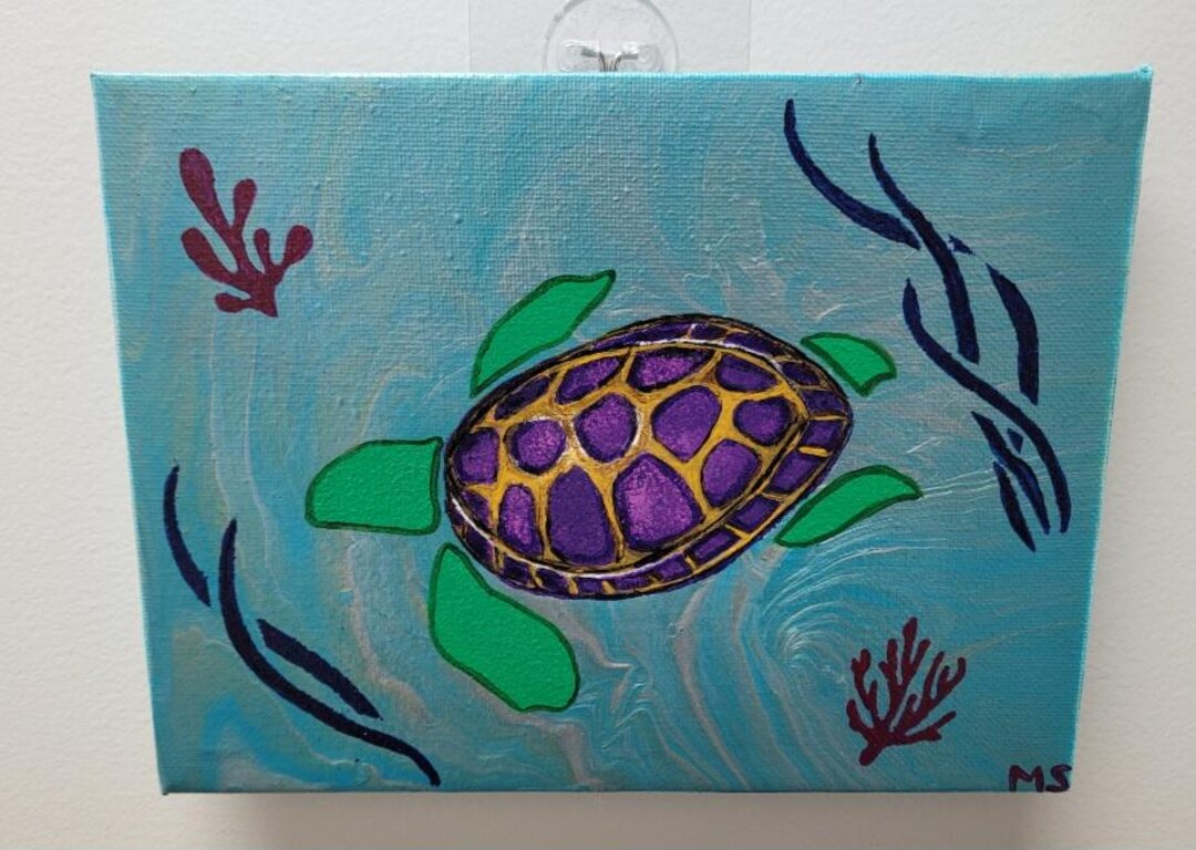 Sea Turtle Acrylic Painting - Etsy