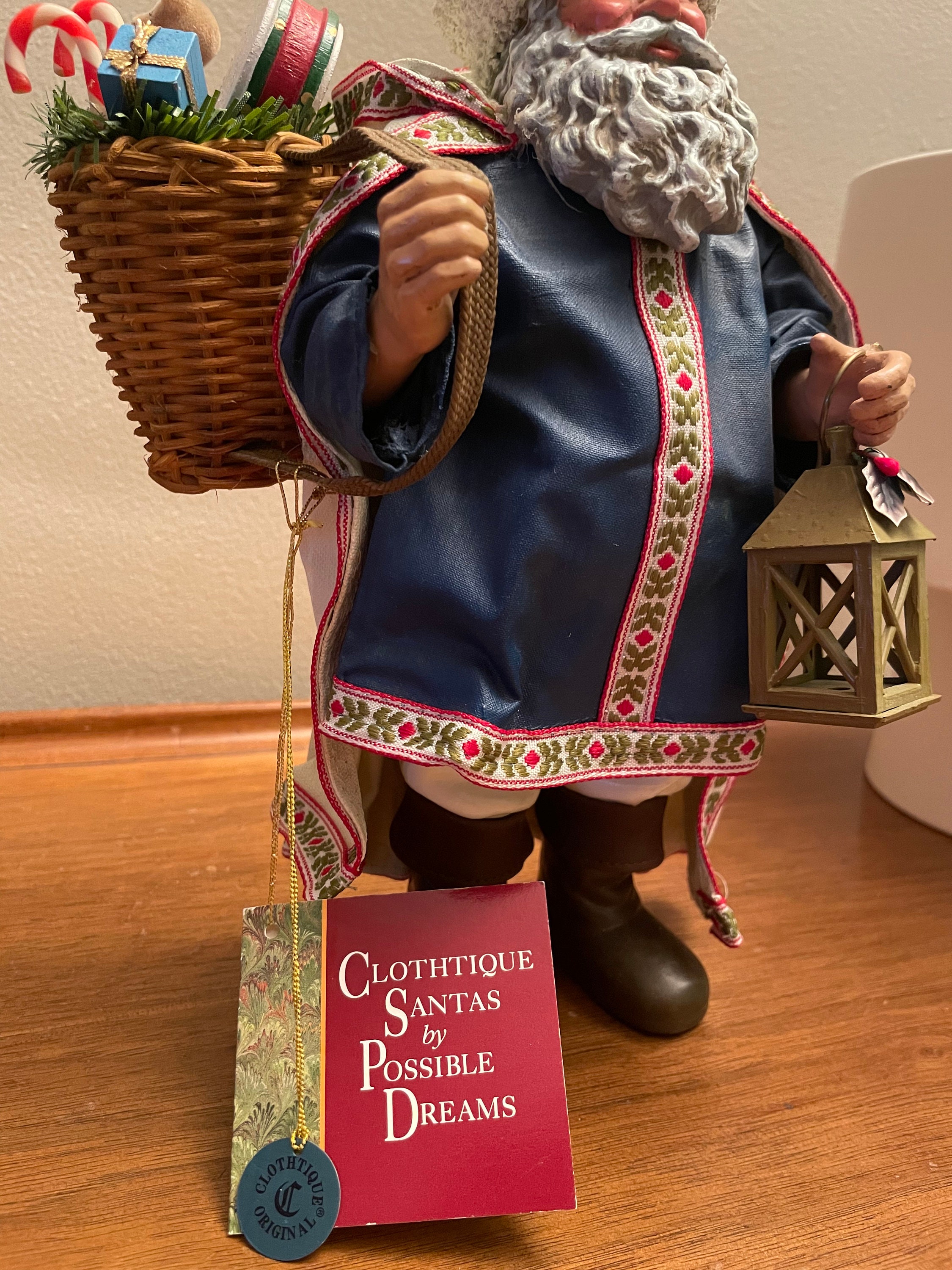 Clothtique Santas by Possible Dreams 1994 Retired Santa in Blue With ...