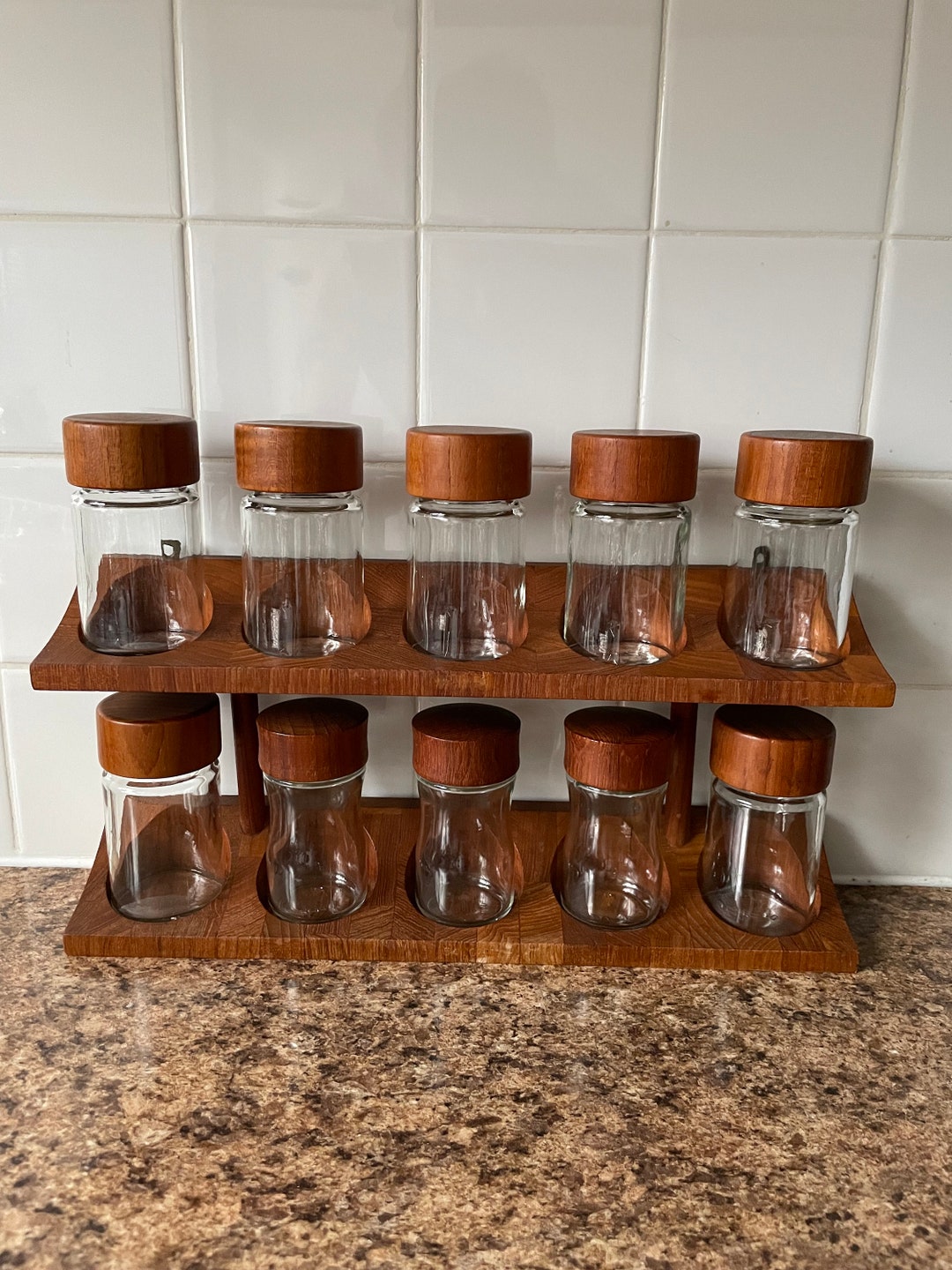 Mid Century Modern DIGSMED DENMARK 1964 Teak Wood 10 Jar Spice Rack - Etsy