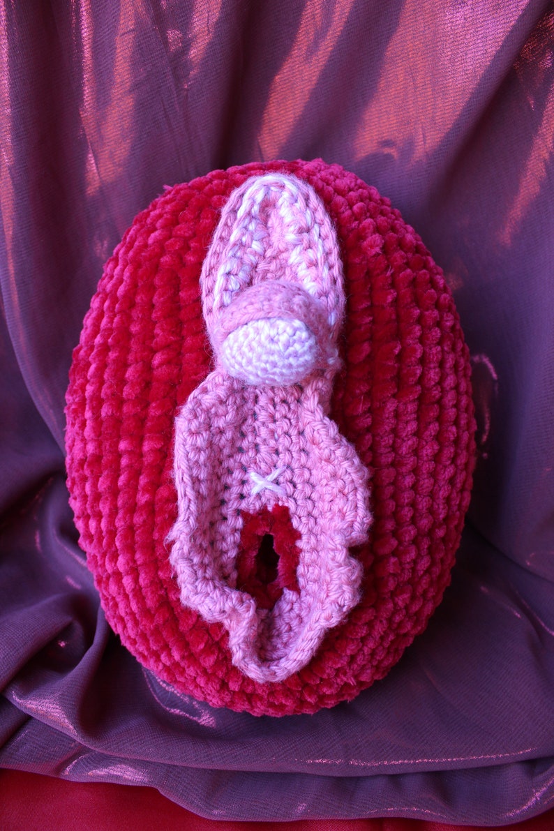 Pussy Pillow Handmade Crochet Yoni Plush Unique Labia Etsy