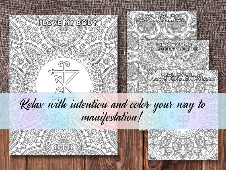 10 Sigil Coloring Pages for Mindful Meditation and Good Health - Etsy