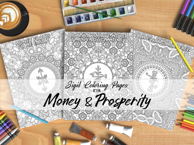 10 Sigil Coloring Pages for Mindful Meditation and Prosperity - Etsy