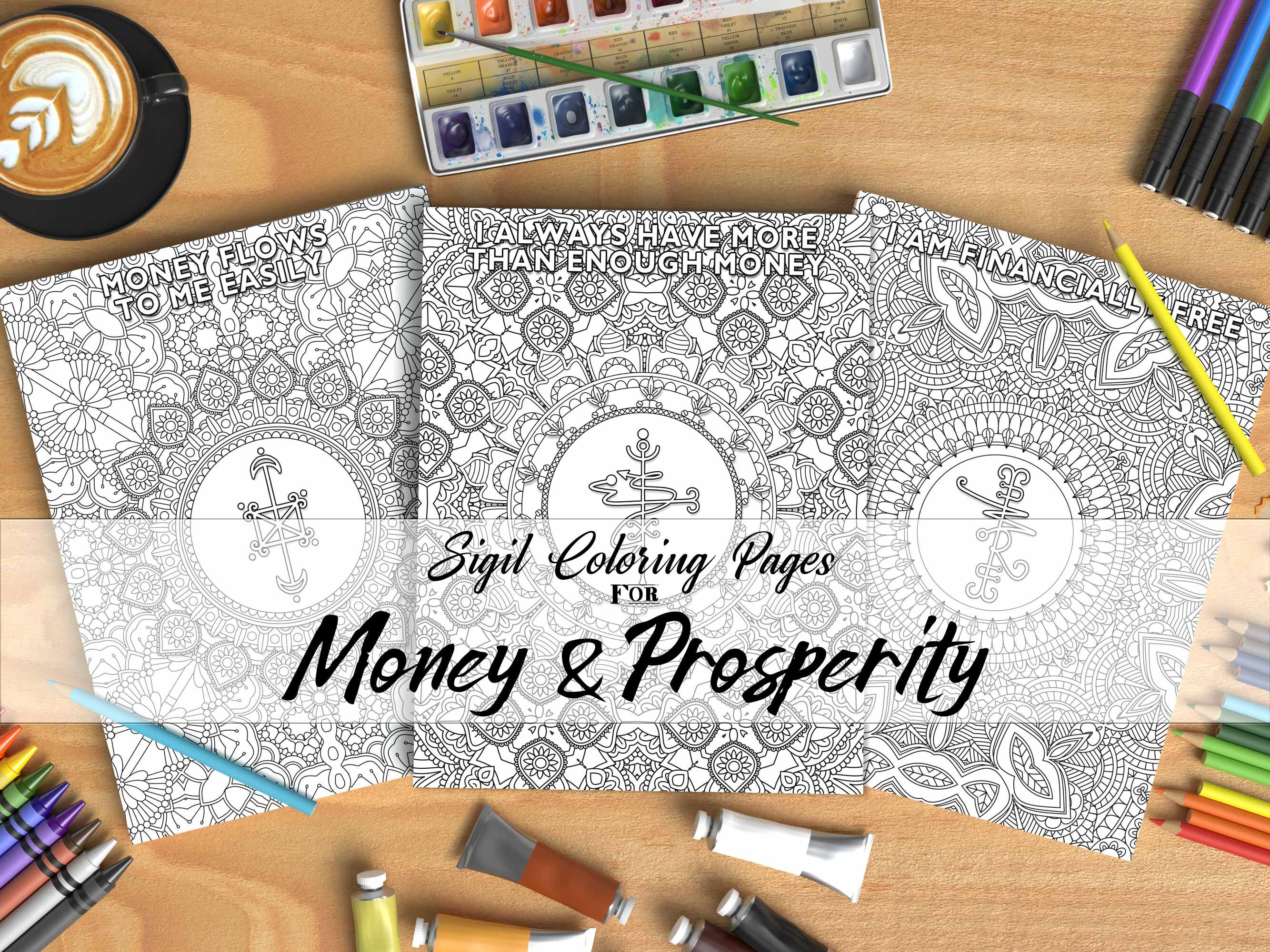 10 Sigil Coloring Pages for Mindful Meditation and Prosperity - Etsy