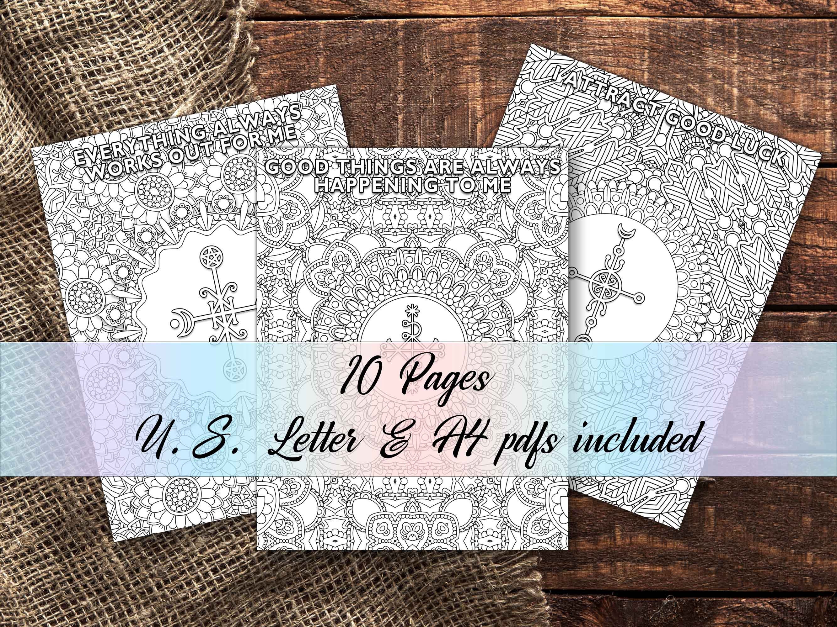10 Sigil Coloring Pages for Mindful Meditation and Good Luck - Etsy ...