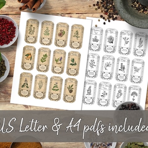 Old-fashioned Antique Apothecary Spice Jar Labels With Correspondences ...