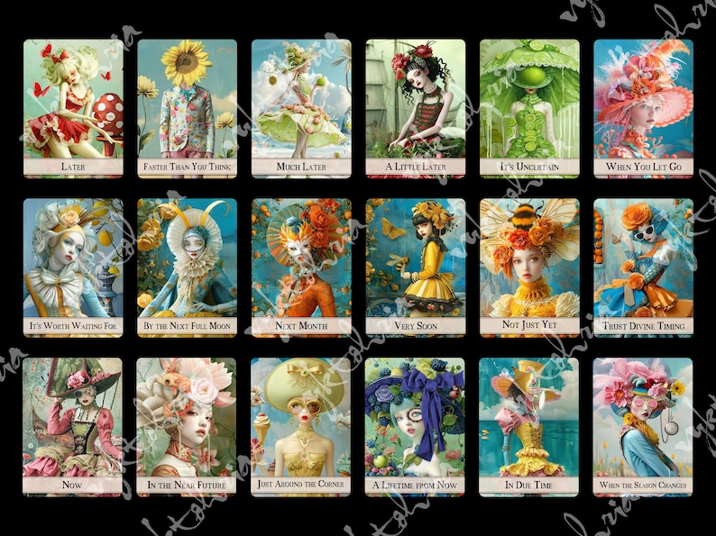 Time Oracle Deck, Whimsical Tarot Deck, Oracle Cards - Etsy