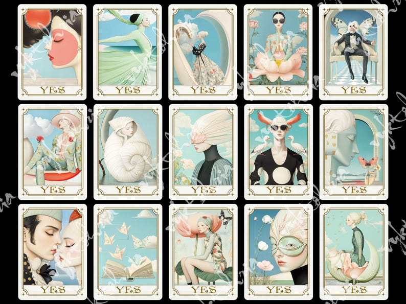 Simply Sublime Yes No Oracle Deck, Surreal Whimsical Tarot Deck, Oracle ...
