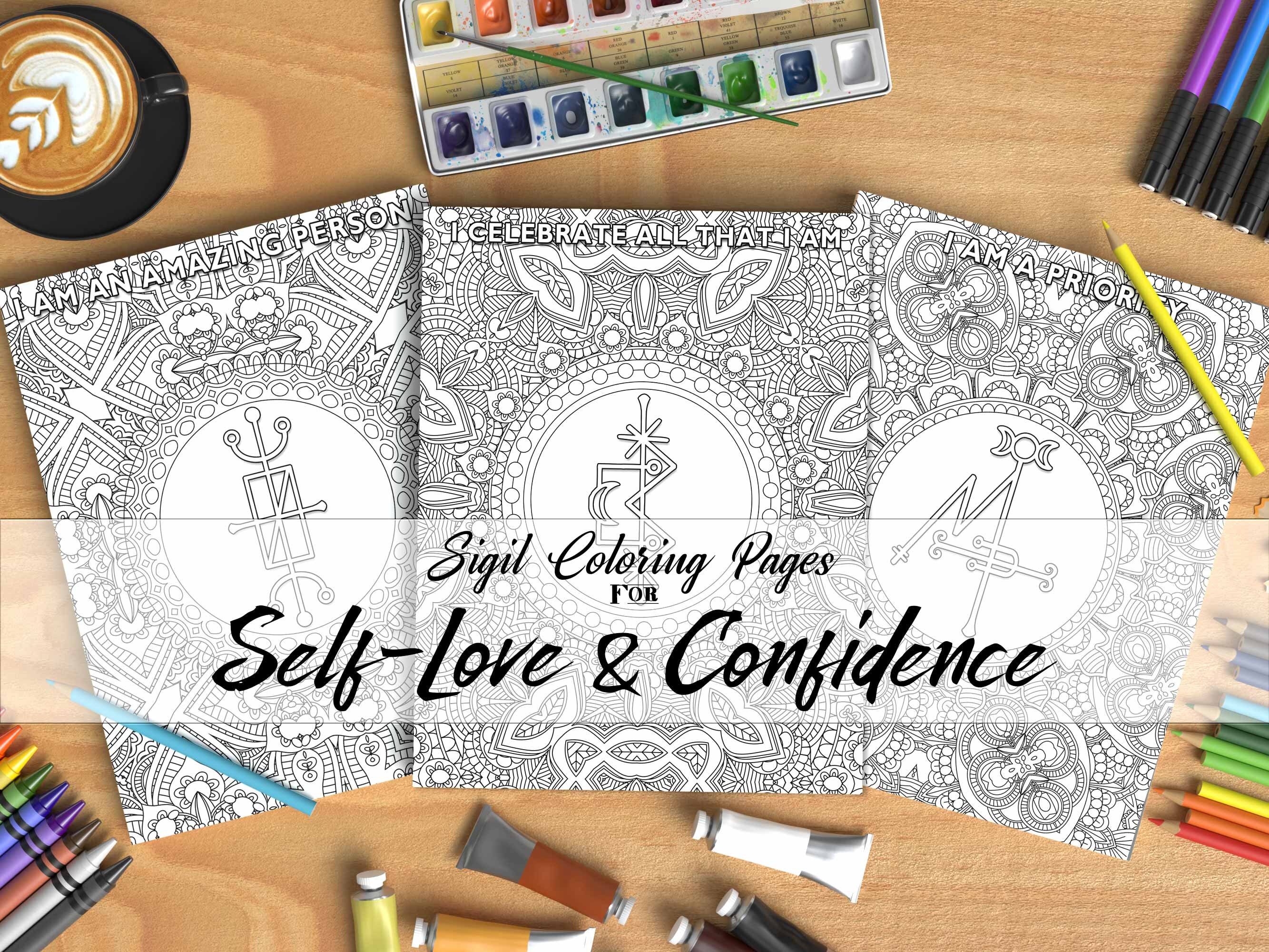 10 Sigil Coloring Pages for Mindful Meditation and Self-love - Etsy