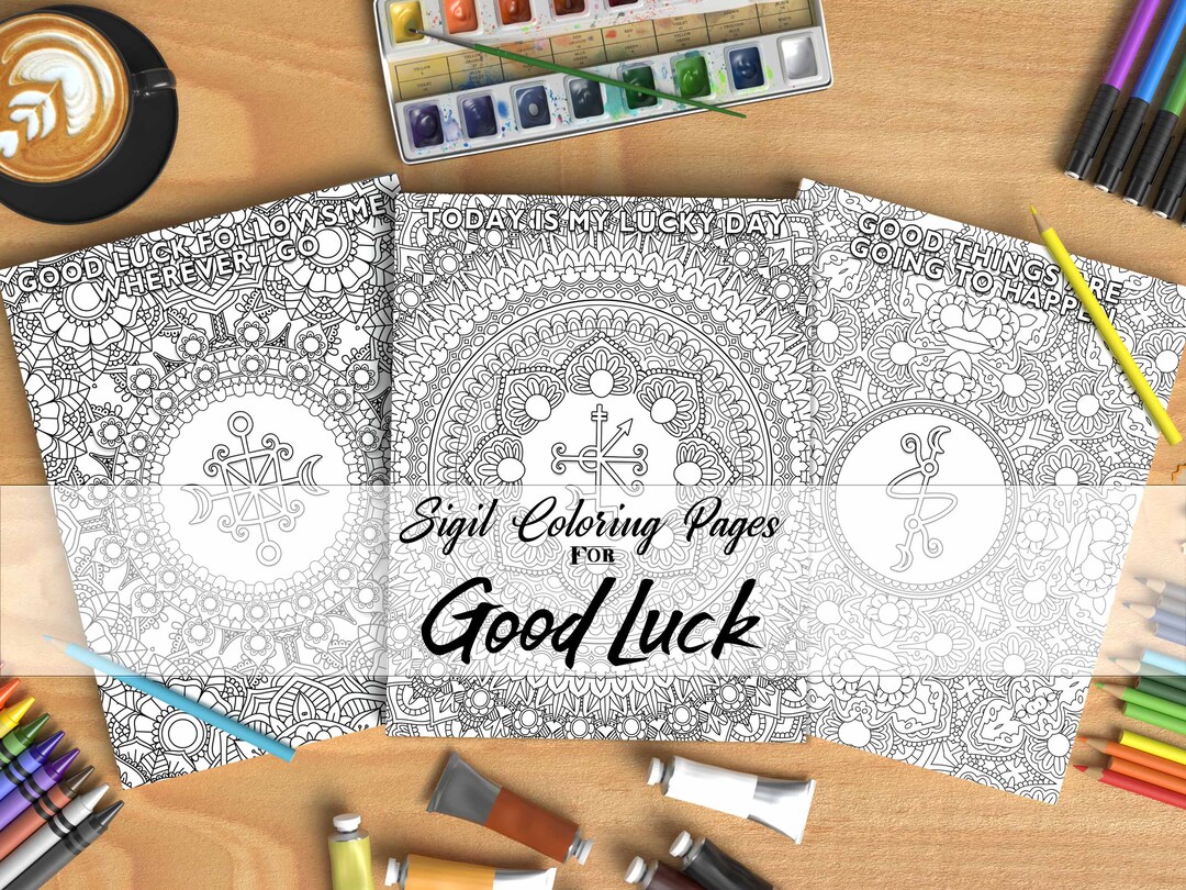 10 Sigil Coloring Pages for Mindful Meditation and Good Luck - Etsy